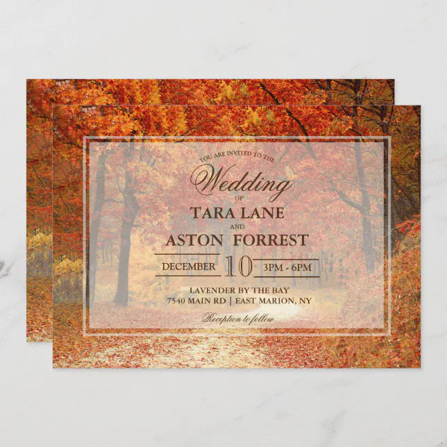 Fall Autumn Tree Rustic Wedding Invitation | Zazzle
