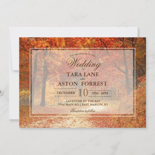 Fall Autumn Tree Rustic Wedding Invitation | Zazzle