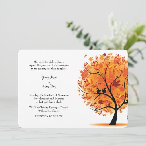 Fall / Autumn Tree Wedding Invitation | Zazzle