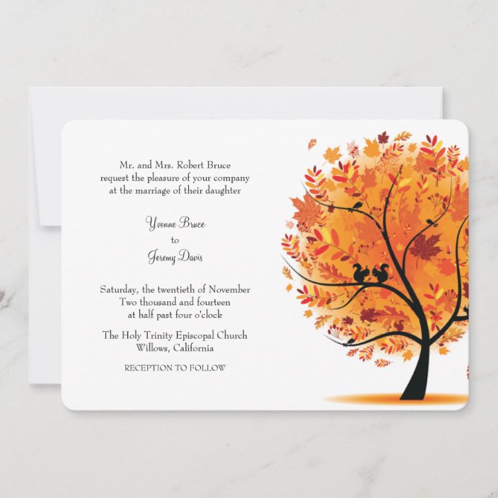 Fall / Autumn Tree Wedding Invitation | Zazzle.com
