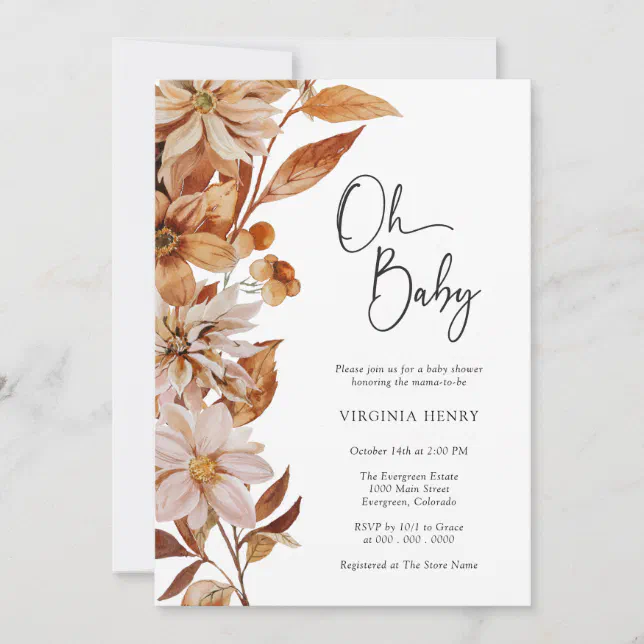 Fall Baby Shower Invitation | Zazzle