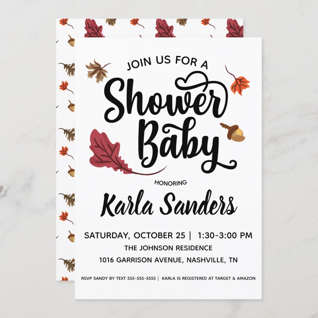 Fall Baby Shower Invitation | Zazzle