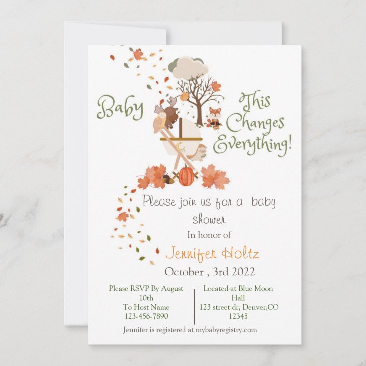 Fall baby shower invitation | Zazzle