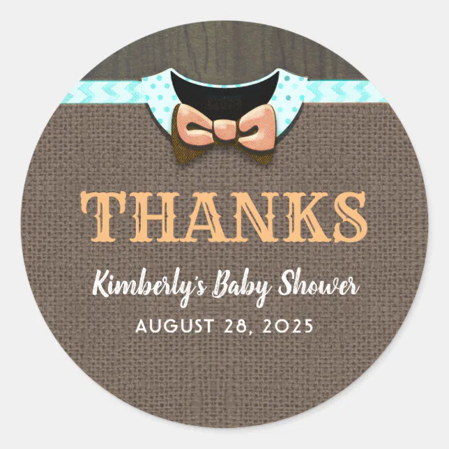 Fall Baby Shower Thanks Classic Round Sticker | Zazzle