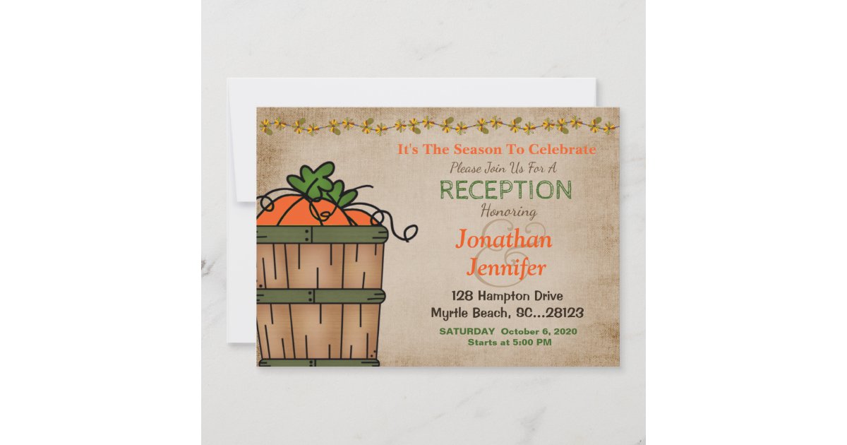 Fall BBQ Wedding Reception Invitation | Zazzle