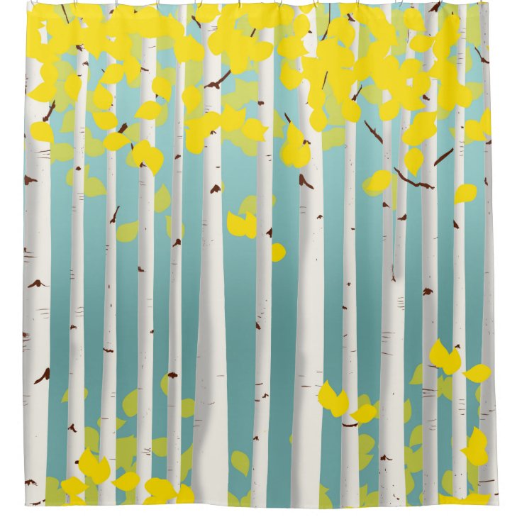 Fall Birch Trees Shower Curtain | Zazzle