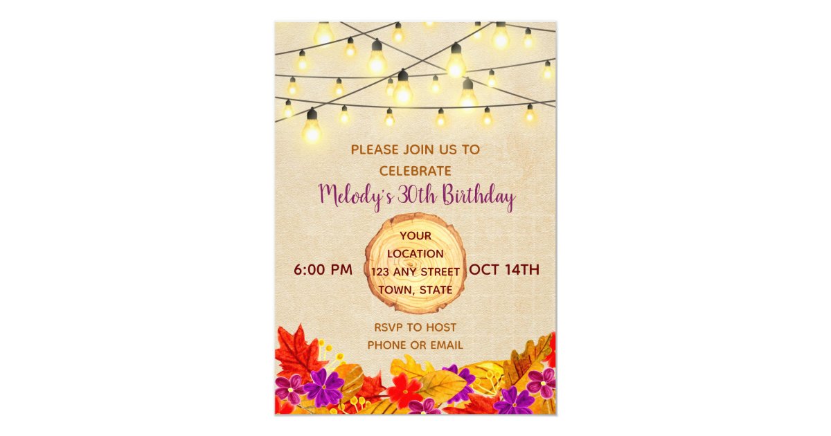 Fall Birthday Invitation | Zazzle.com