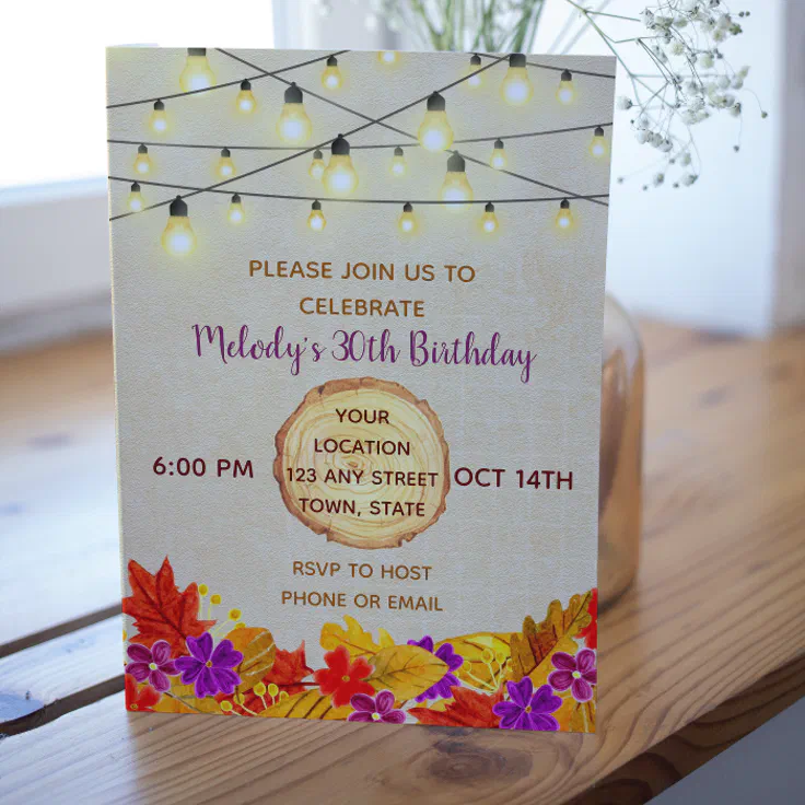 Fall Birthday Invitation | Zazzle