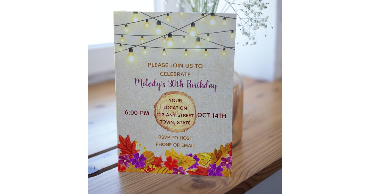 Fall Birthday Invitation | Zazzle