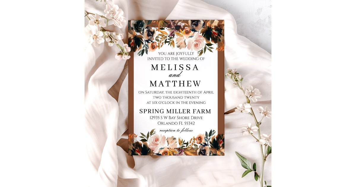 Fall Boho Wedding Invitation | Zazzle