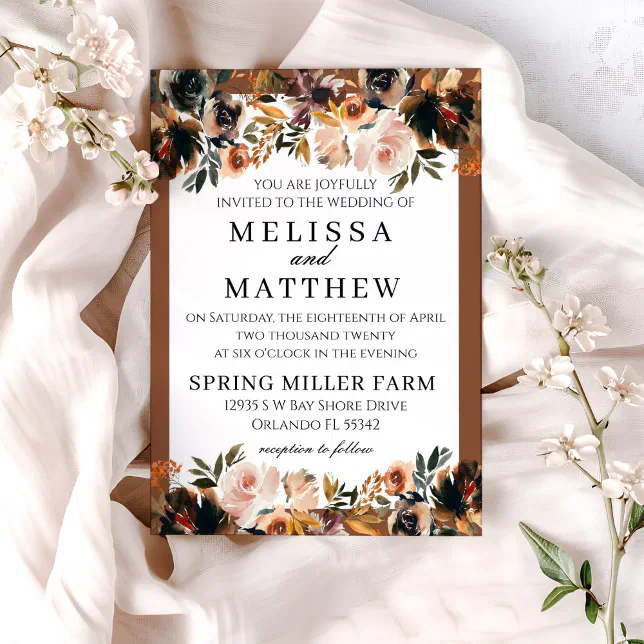 Fall Boho Wedding Invitation | Zazzle