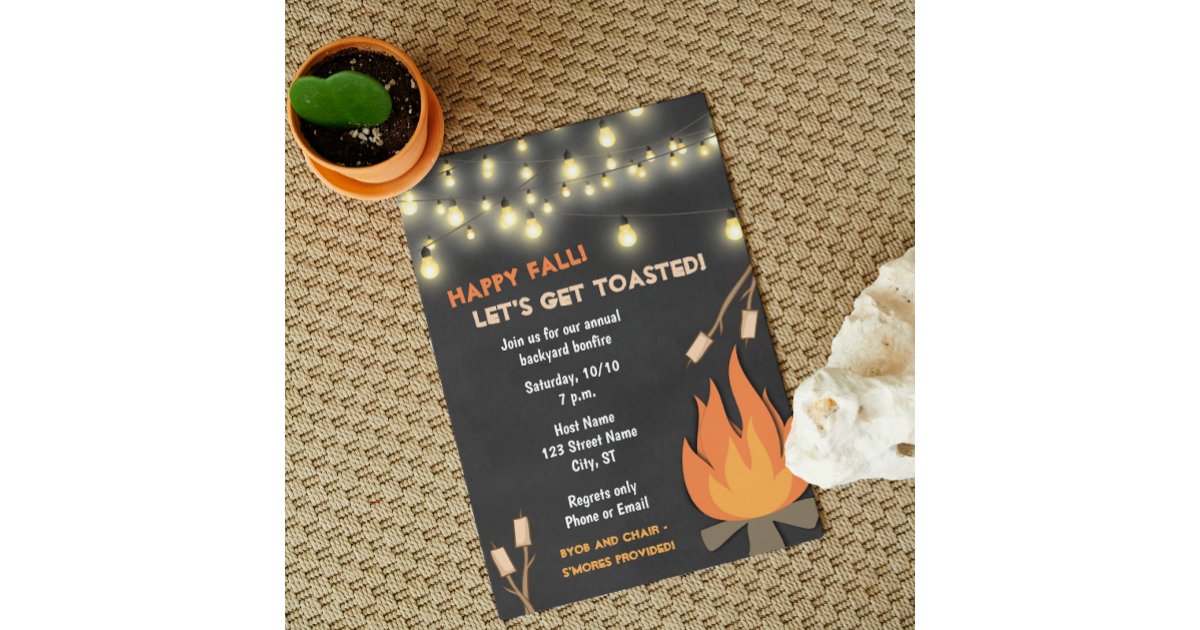 Fall Bonfire Party Invitation | Zazzle