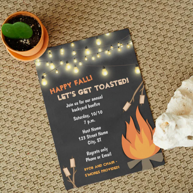 Fall Bonfire Party Invitation | Zazzle