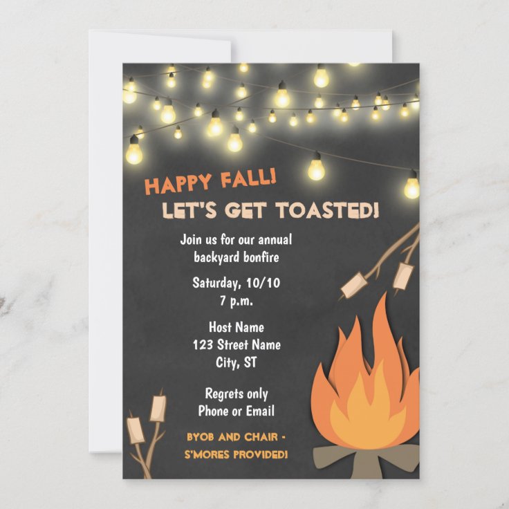 Fall Bonfire Party Invitation | Zazzle