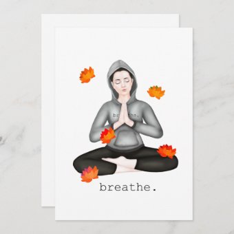 fall. breathe thank you card | Zazzle