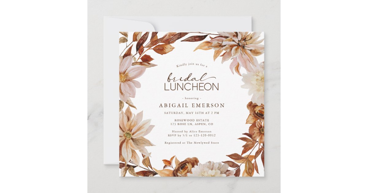 Fall Bridal Luncheon Invitation | Zazzle