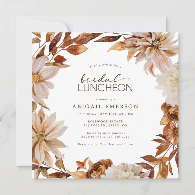 Fall Bridal Luncheon Invitation | Zazzle