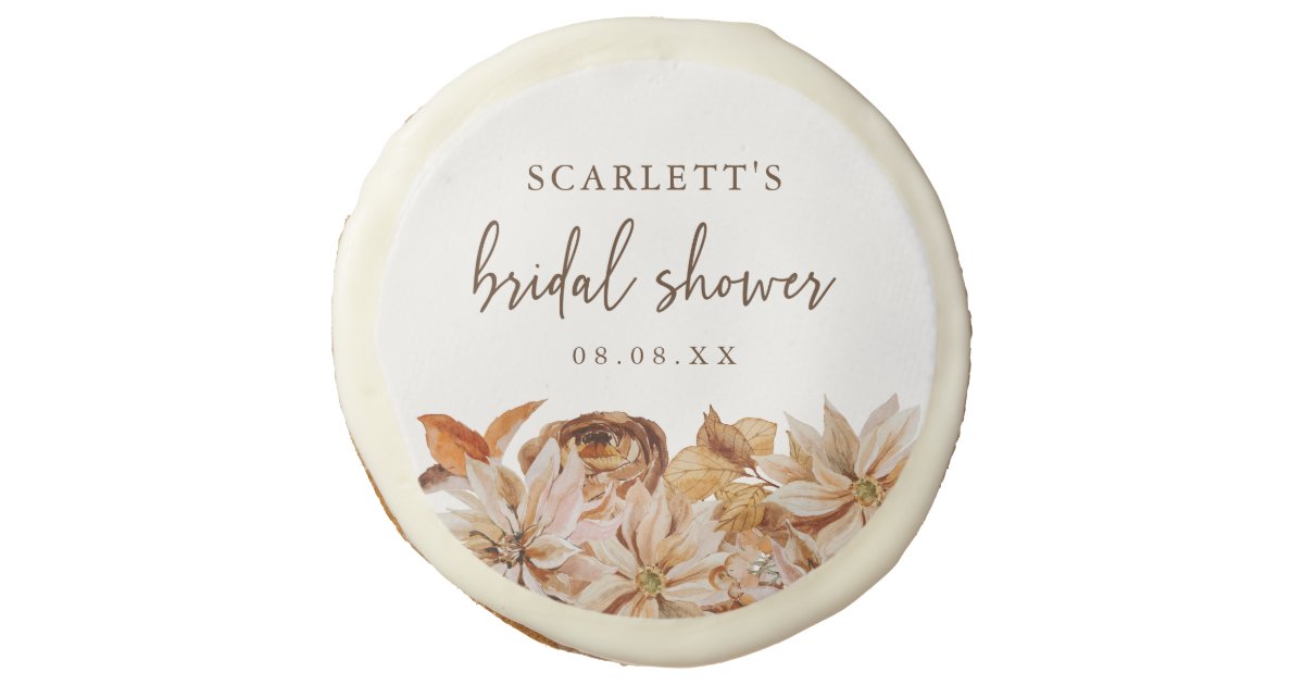 Fall Bridal Shower Sugar Cookie | Zazzle