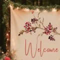 Fall Bridal Shower Welcome Sign – Rustic Berry Tapestry | Zazzle