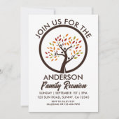 Fall Brown Family Reunion Family Tree Leaves Invitation | Zazzle
