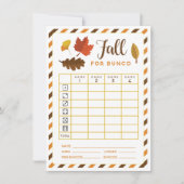 Fall Bunco card August September October Theme | Zazzle