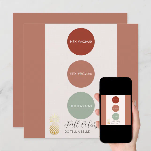 Fall Color Palette HEX Codes Invitation | Zazzle