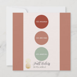 Fall Color Palette HEX Codes Invitation | Zazzle