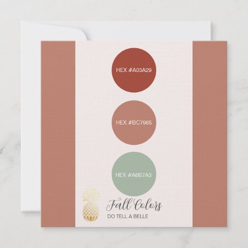 Fall Color Palette HEX Codes Invitation | Zazzle