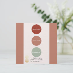 Fall Color Palette HEX Codes Invitation | Zazzle
