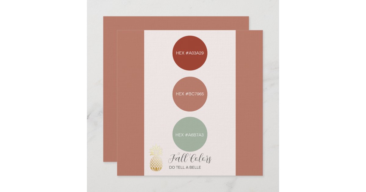 Fall Color Palette HEX Codes Invitation | Zazzle