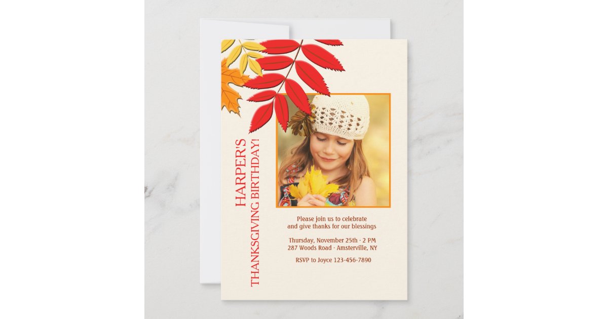 Fall Colors Photo Thanksgiving Card | Zazzle