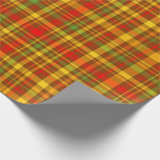 Fall Colors Rustic Plaid Pattern Wrapping Paper | Zazzle