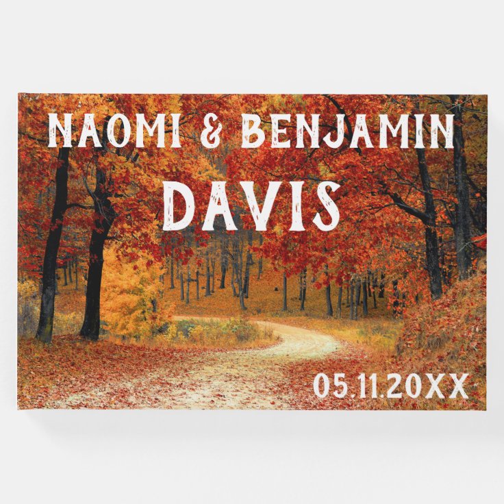 Fall Colors Wedding Guest Book | Zazzle