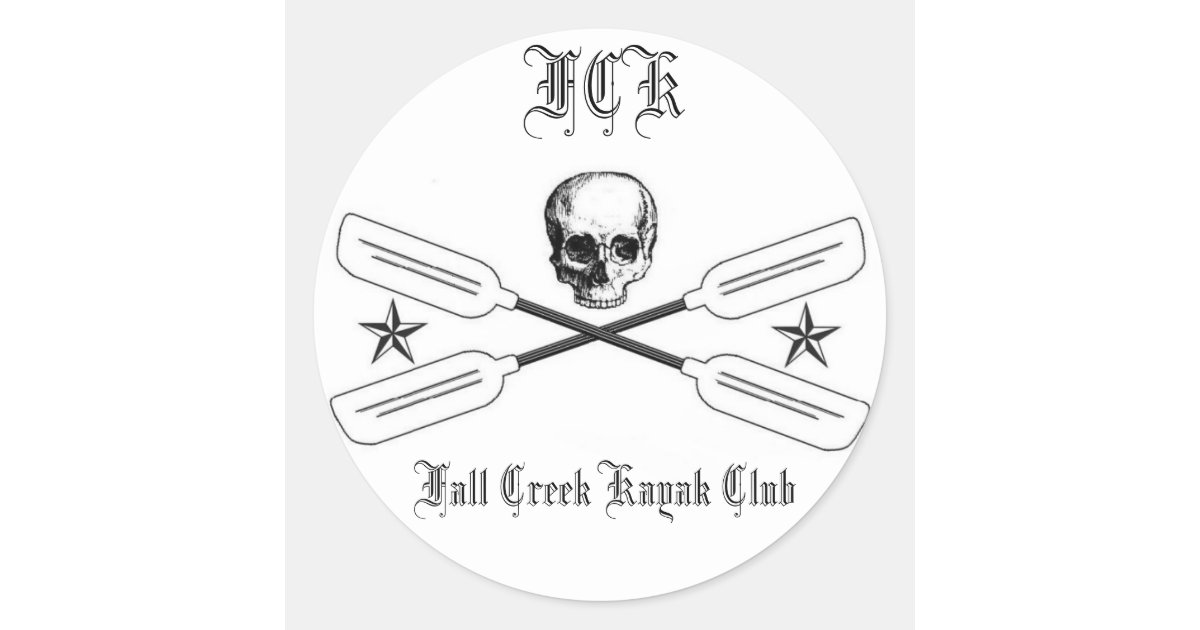 Fall Creek Kayak Logo Sticker | Zazzle