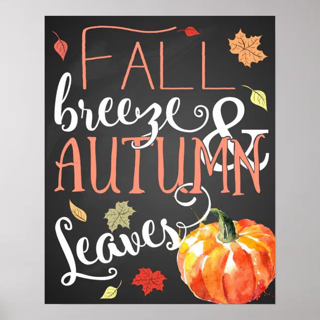 Fall Decor: fall breeze & autumn leaves Fall Print | Zazzle