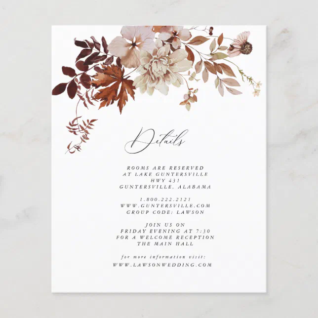 Fall Details Card | Budget Flyer | Zazzle