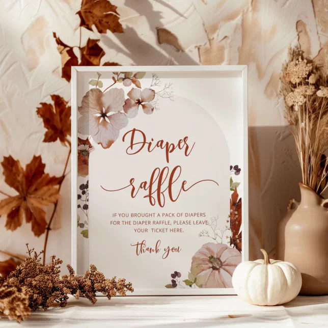 Fall diaper raffle poster | Zazzle