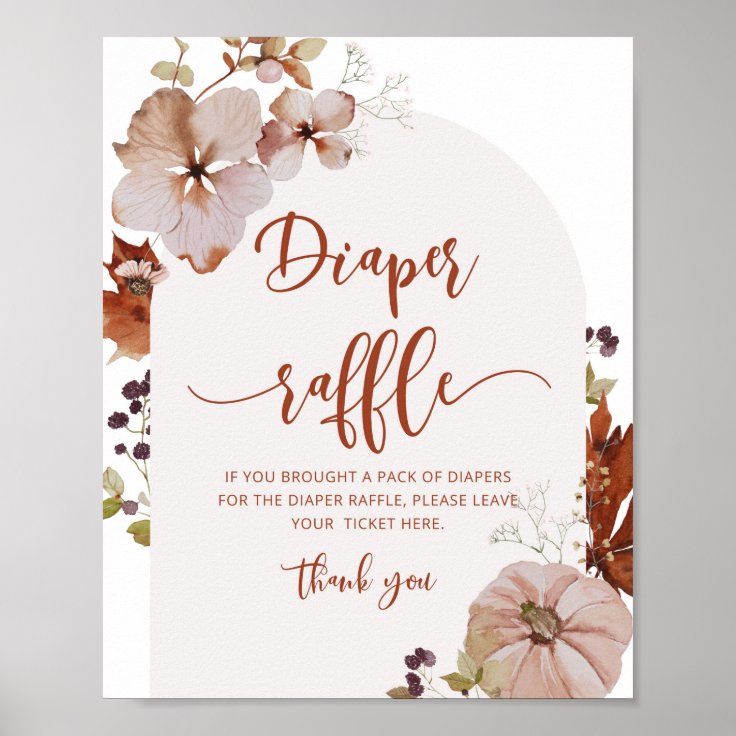 Fall diaper raffle poster | Zazzle