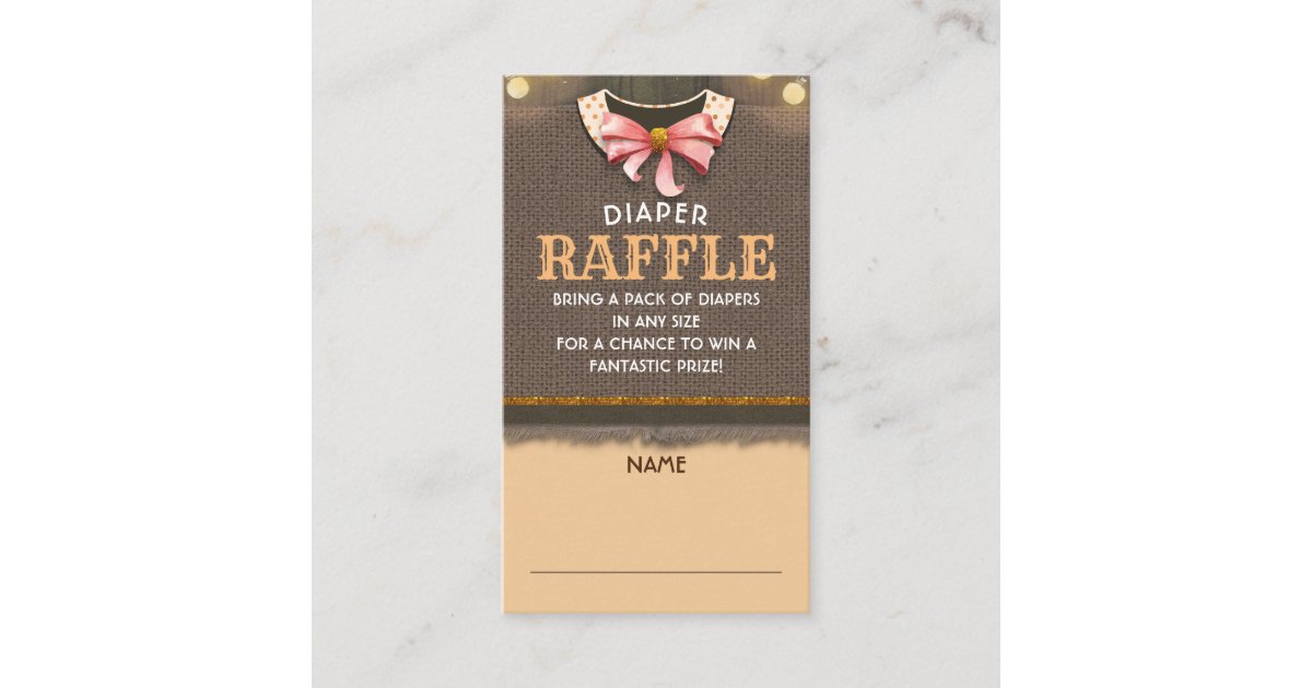 Fall Diaper Raffle Ticket Enclosure Card | Zazzle