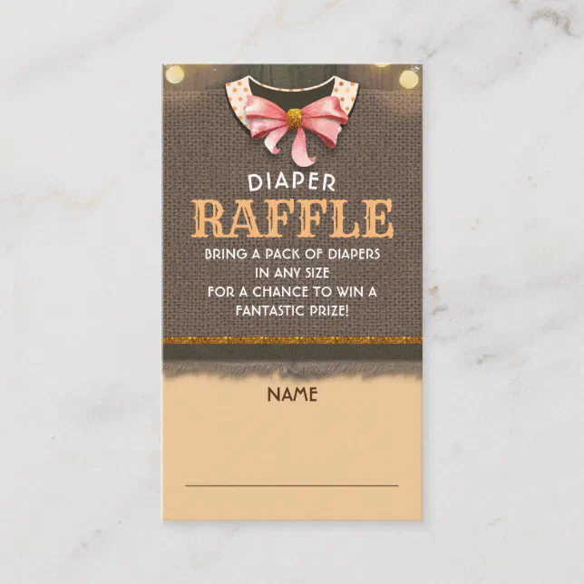 Fall Diaper Raffle Ticket Enclosure Card | Zazzle