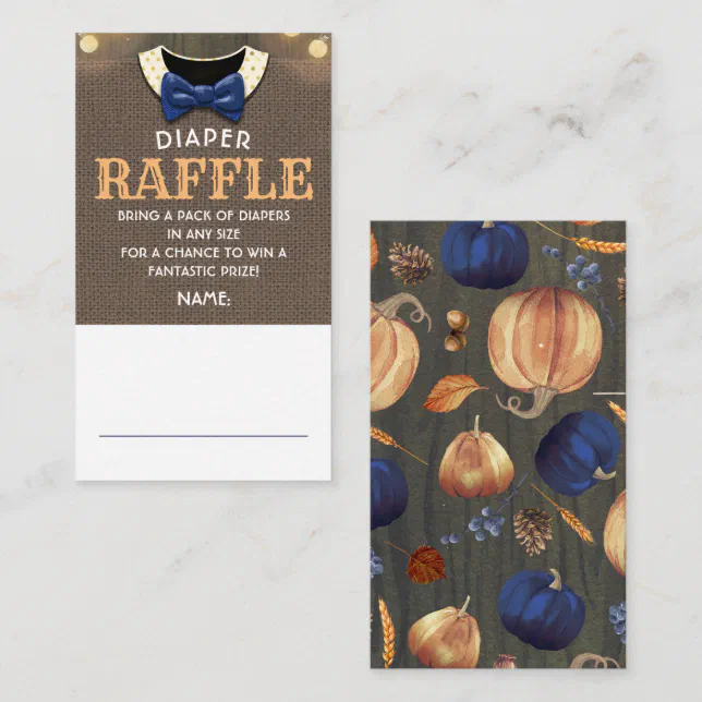 Fall Diaper Raffle Ticket Enclosure Card | Zazzle