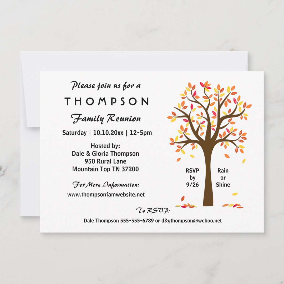 Fall Family Reunion, Party or Event Invitation | Zazzle