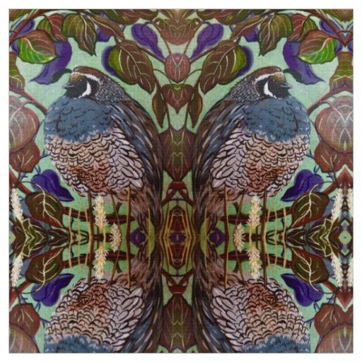 Fall Fatty Quail Fabric | Zazzle