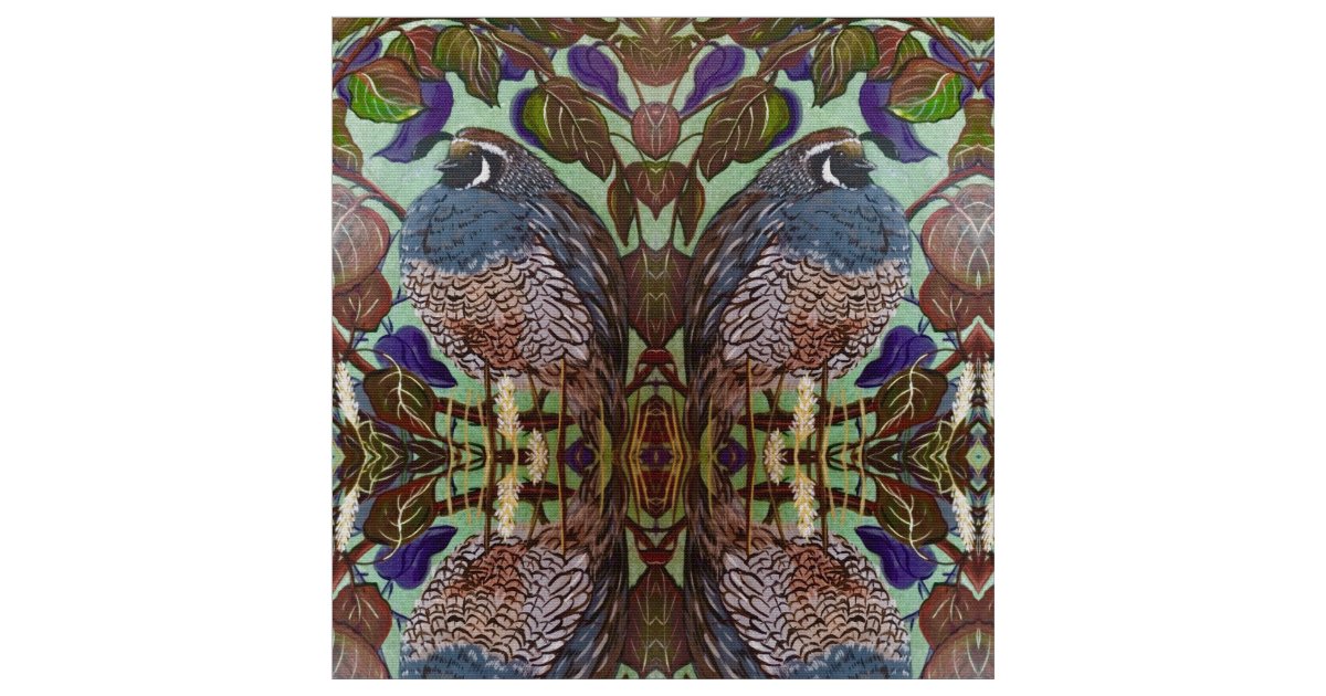 Fall Fatty Quail Fabric | Zazzle