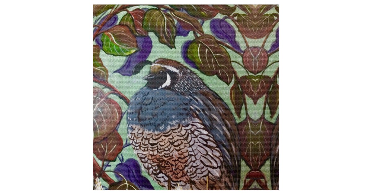 Fall Fatty Quail Fabric | Zazzle