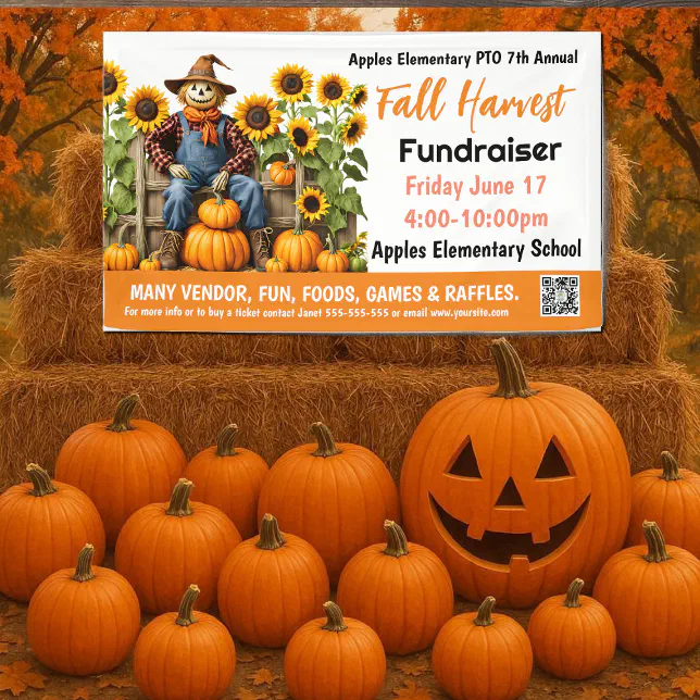 Fall Festival Fundraiser Banner | PTO PTA Church | Zazzle