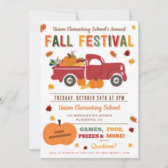 Fall Festival Invitation Halloween Harvest Flyer | Zazzle