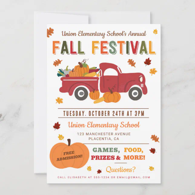 Fall Festival Invitation Halloween Harvest Flyer | Zazzle