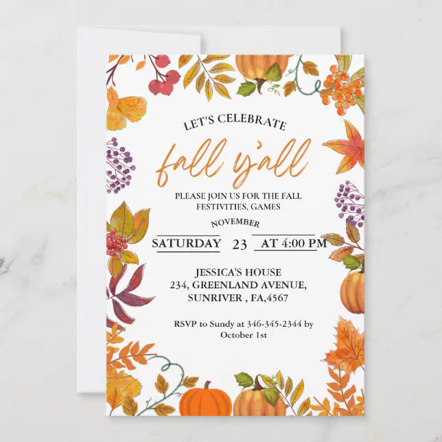 Fall Festival party bonfire neighborhood party Invitation | Zazzle