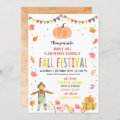 Fall Festival Pumpkin Leaf Invitation | Zazzle